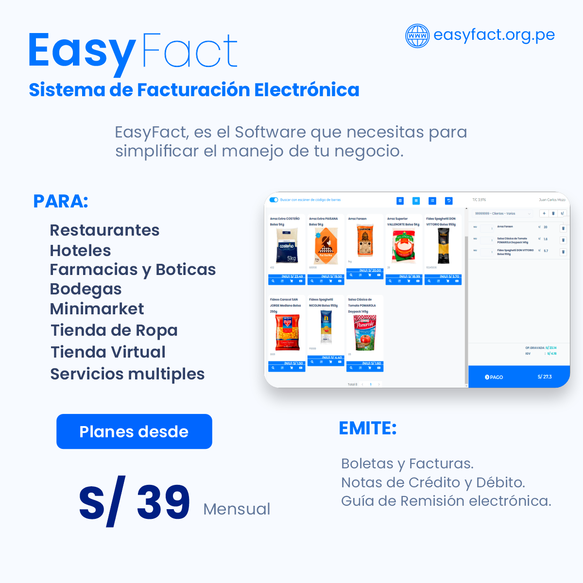 Facturación Electrónica y Punto de Venta con EasyFact